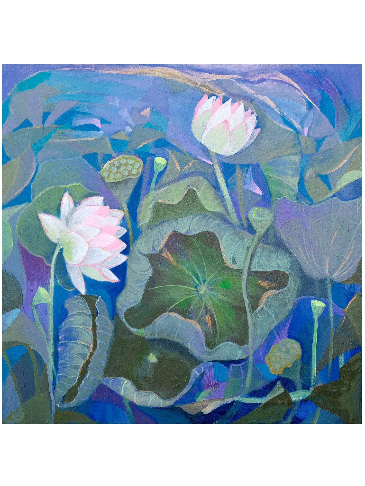 Exotic India Lotua Flower With Beautiful Pond Painting | Acrylic On Canvas | By Sumita Maity ...